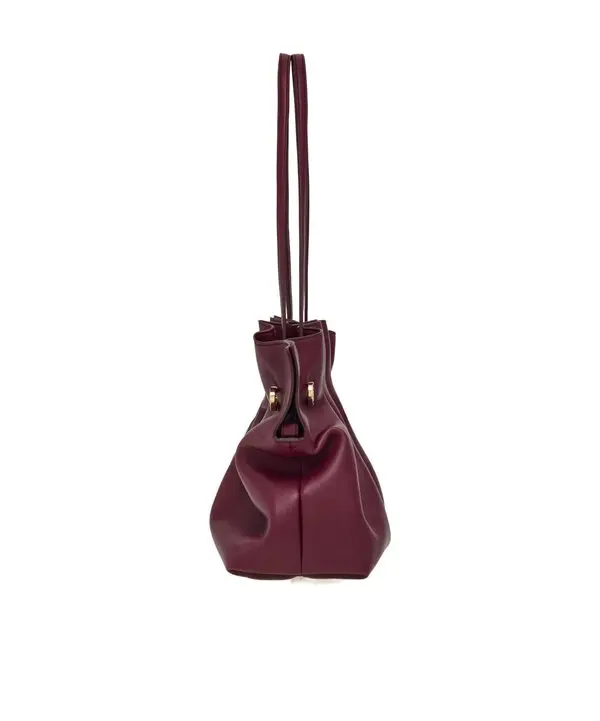 FERRAGAMO Soft Gancio Shoulder Bag - Plum