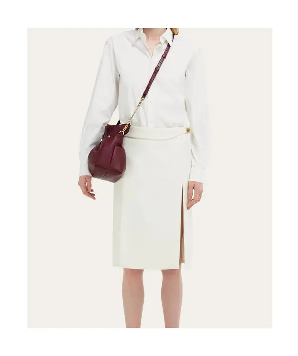 FERRAGAMO Soft Gancio Shoulder Bag - Plum
