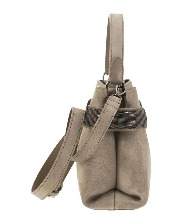 Brunello Cucinelli Top Handle Shoulder Bag With Monogram Detailing - Nude