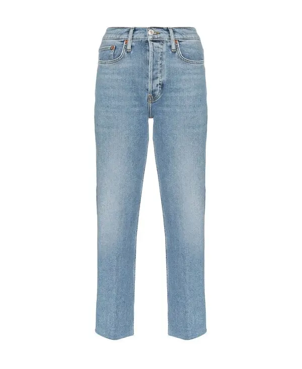 RE/DONE High-rise Stove Pipe Jeans - Blue