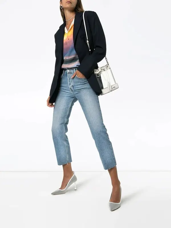 RE/DONE High-rise Stove Pipe Jeans - Blue