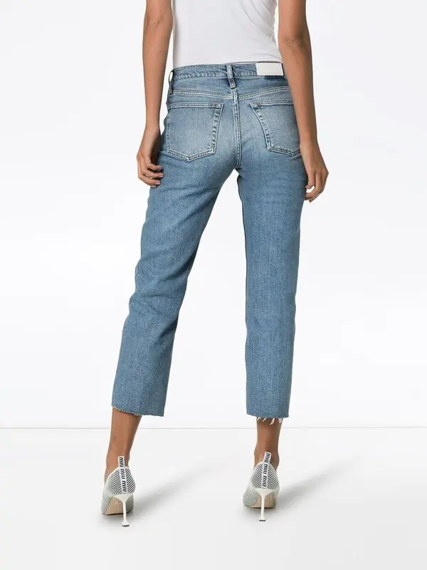 RE/DONE High-rise Stove Pipe Jeans - Blue