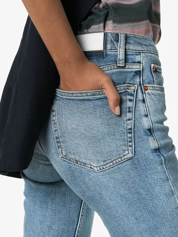 RE/DONE High-rise Stove Pipe Jeans - Blue