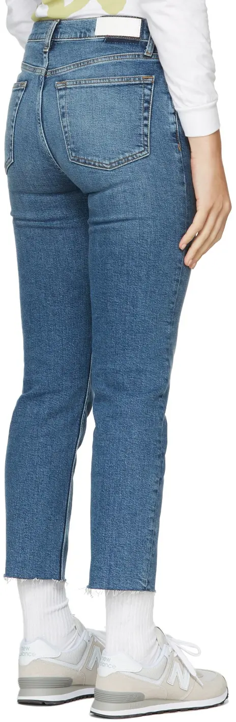 RE/DONE High-rise Stove Pipe Jeans - Blue