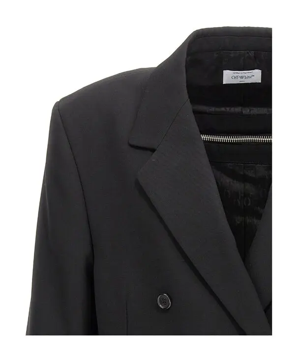 Off-White Double-breasted Long-sleeved Blazer