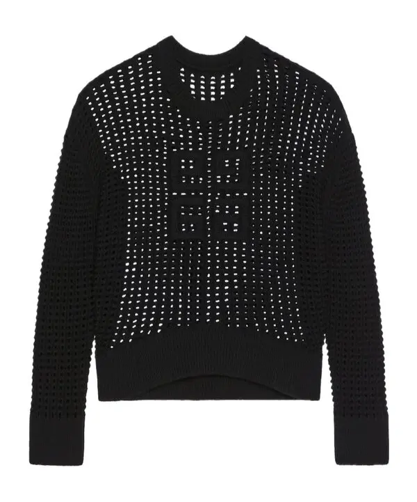 Givenchy 4g Crochet-knit Oversized Jumper - Black