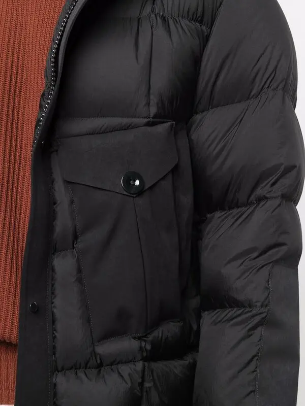 TEN C Hooded Padded Jacket - Black