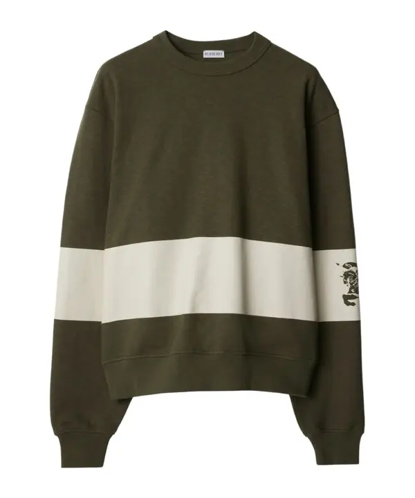 Burberry Stripe Cotton Jumper - Green