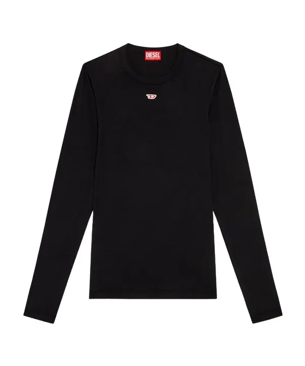 DIESEL® D-ribber-ls-n Logo Patch Knitted T-shirt