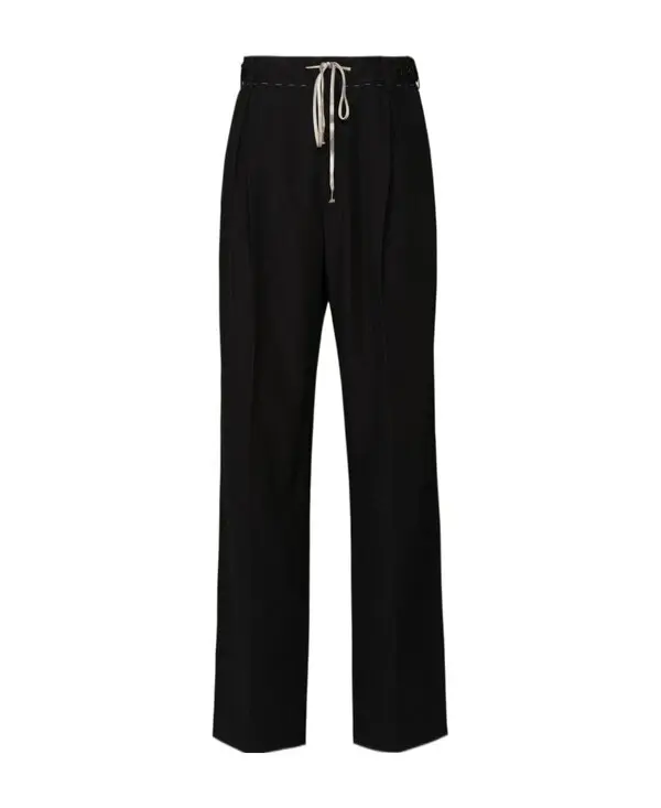 MAISON MARGIELA High-waist Straight-leg Drawstring Trousers - Black