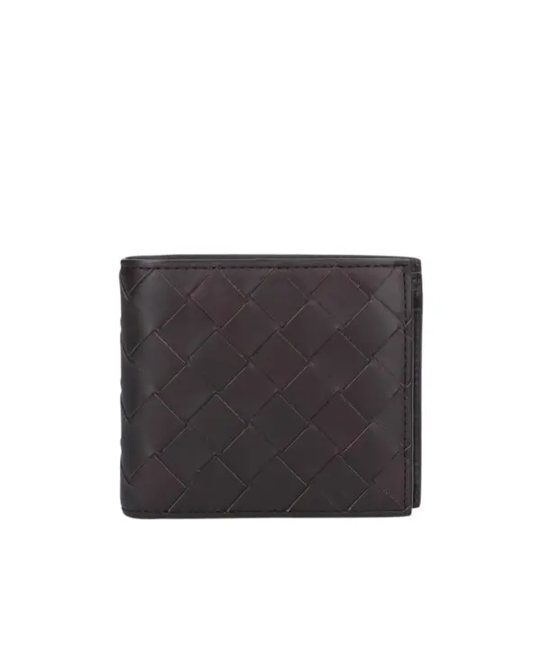 Bottega Veneta Intrecciato Bi-fold Wallet With Coin Purse - Black