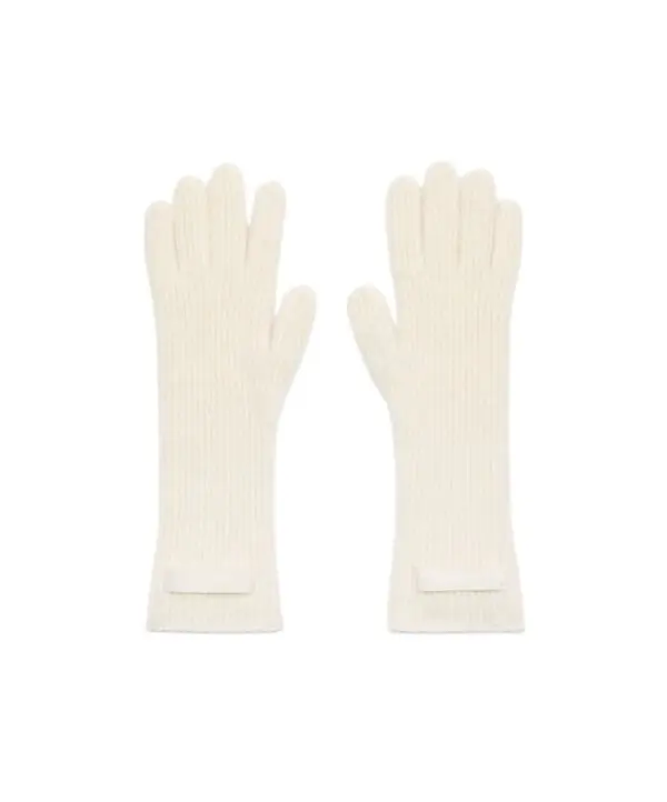 Jacquemus Ribbed Logo Patch Gloves - Off White