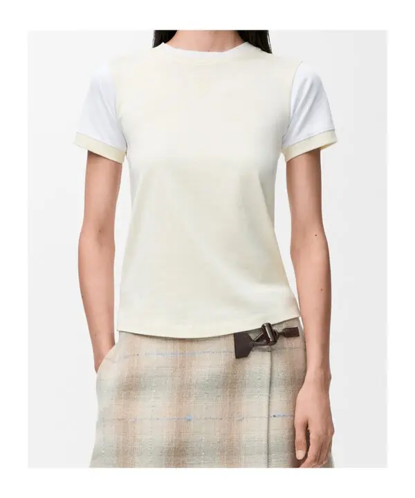 Loewe Small Fit T-shirt In Cotton Blend - Vanilla