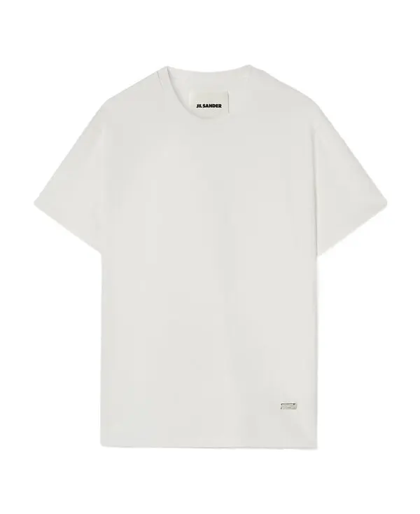 JIL SANDER Logo Plaque Crewneck T-shirt - White