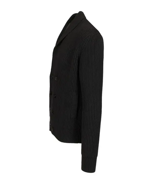 TOM FORD Shawl Collar Ribbed Knit Cardigan