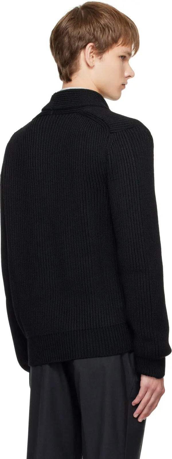 TOM FORD Shawl Collar Ribbed Knit Cardigan