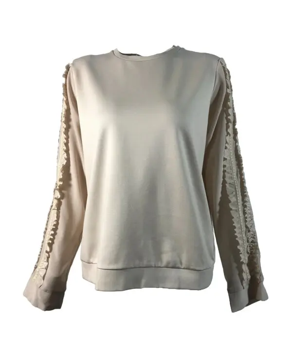 Max Mara Long-sleeved Hoodie With Lace Detailing
