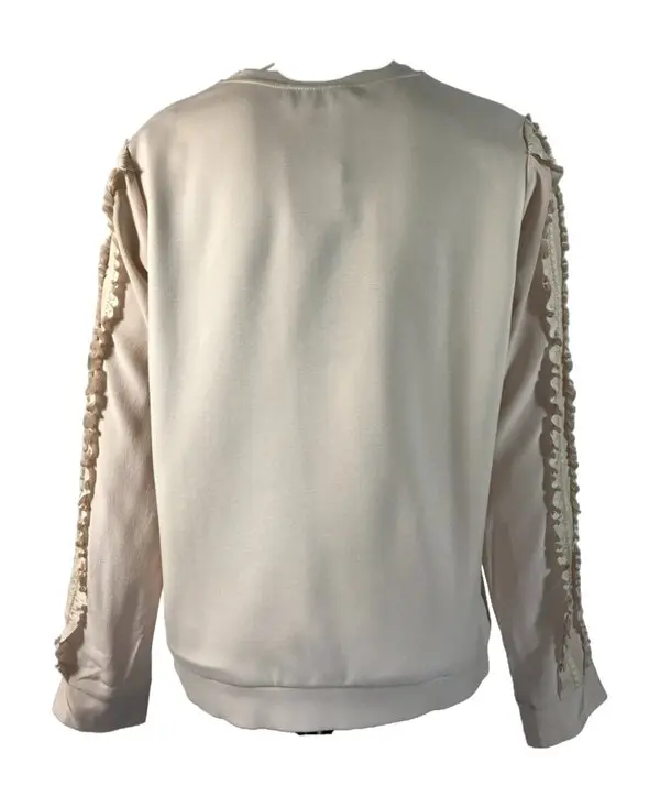 Max Mara Long-sleeved Hoodie With Lace Detailing