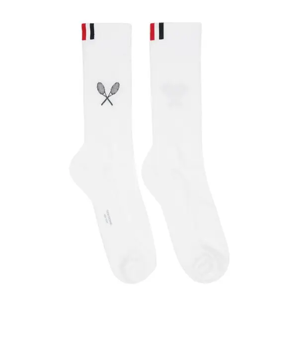 Thom Browne Tennis Racquet Socks - White