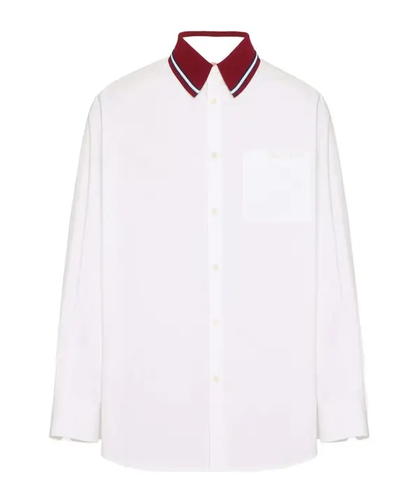 Valentino Garavani Long-sleeved Cotton Poplin Shirt With Embroidery - White