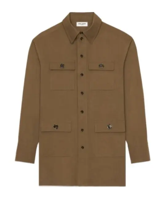 Saint Laurent Belted Buttoned Coat