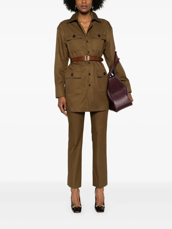 Saint Laurent Belted Buttoned Coat