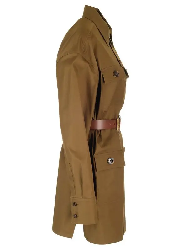 Saint Laurent Belted Buttoned Coat