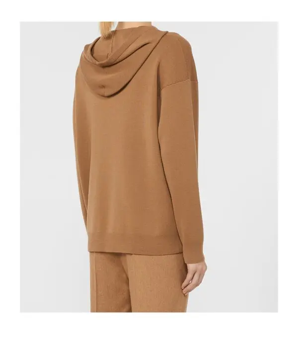 Max Mara Velvet Logo Hoodie - Brown