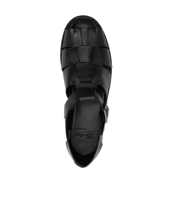 Paraboot Sandals With Side Buckle And Cutout Detail - Black