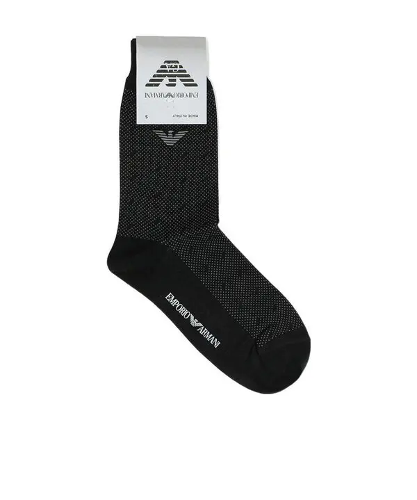 Emporio Armani Logo Detail Crew Socks - Black