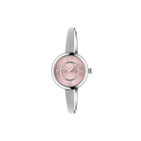 Gucci Stainless Steel Watch With Pink Guilloche Dial - Multicolor