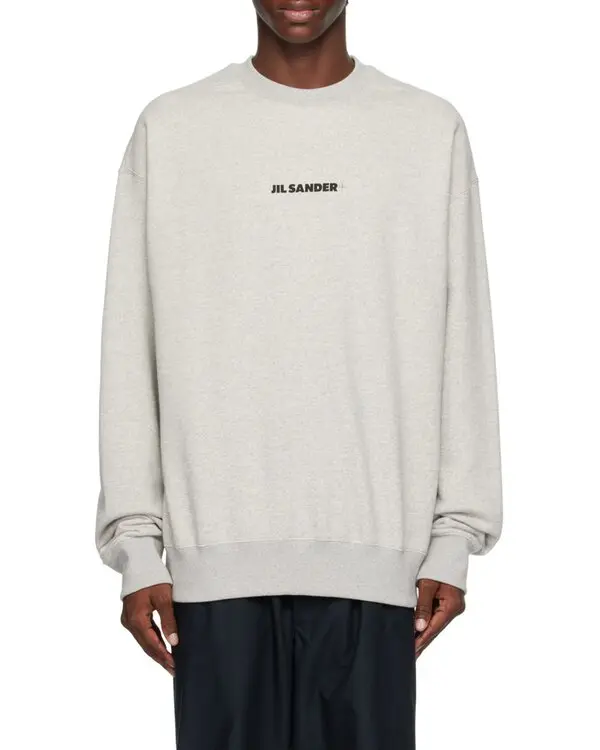 JIL SANDER Logo Crewneck Sweatshirt - Gray