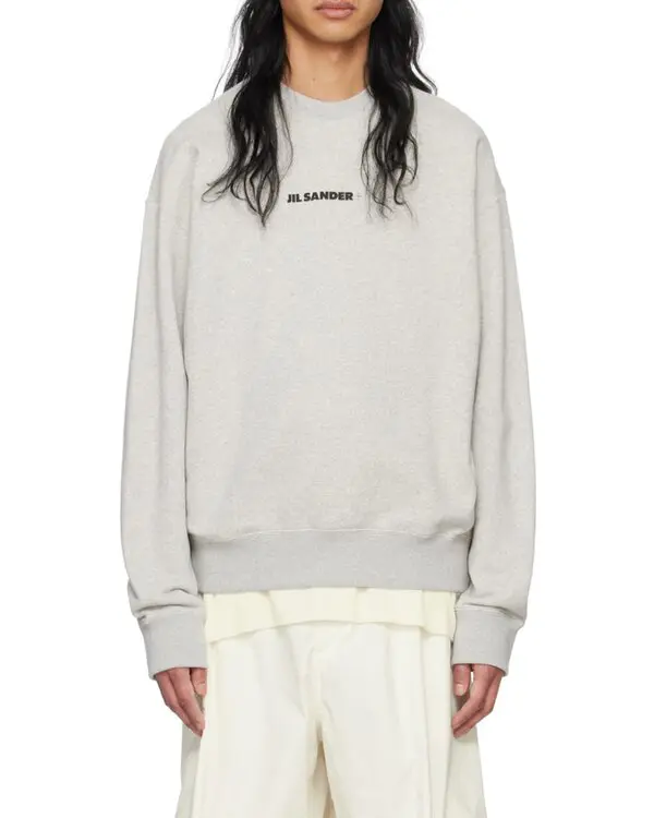 JIL SANDER Logo Crewneck Sweatshirt - Gray