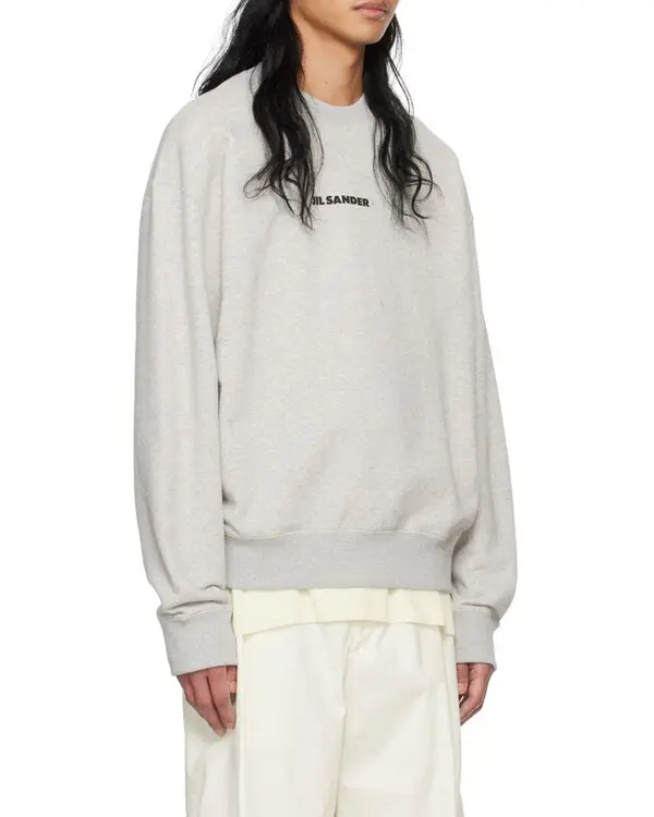 JIL SANDER Logo Crewneck Sweatshirt - Gray
