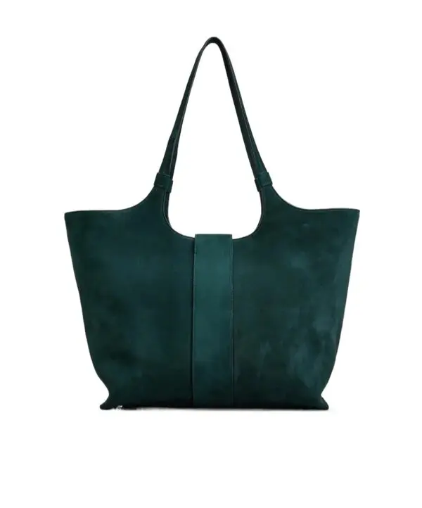ROGER VIVIER Belle Vivier Medium Shopping Bag In Suede With Resin Buckle - Green