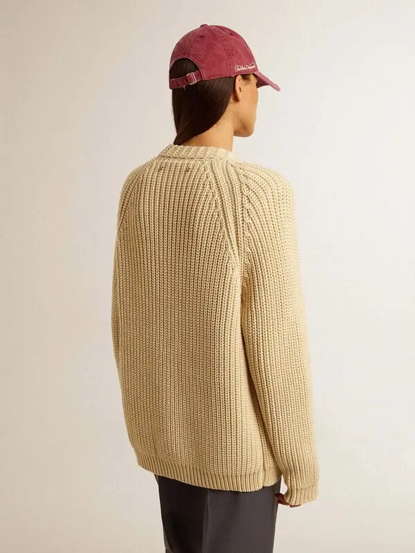 GOLDEN GOOSE Melody Chunky-knit Cardigan - Nude