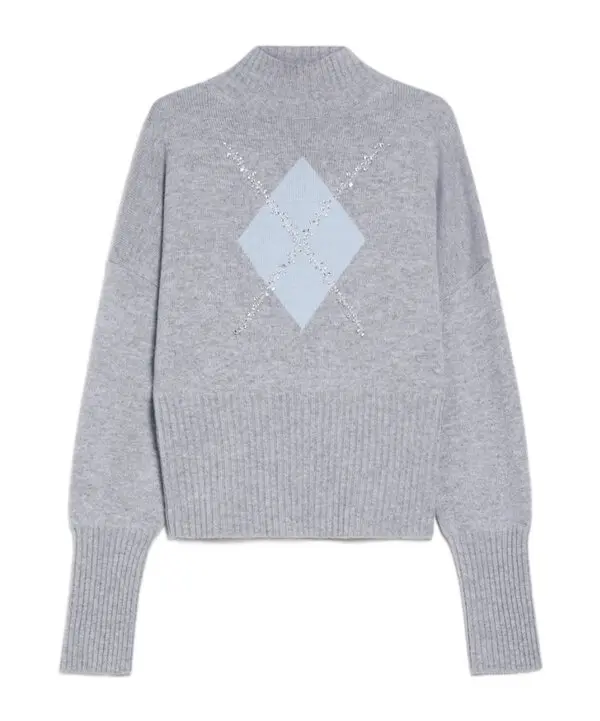 Max Mara High Neck Long-sleeved Jumper - Light Gray