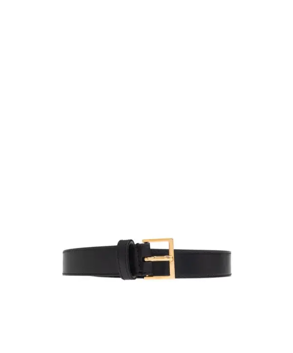 Versace Logo Lettering Buckle Belt - Black
