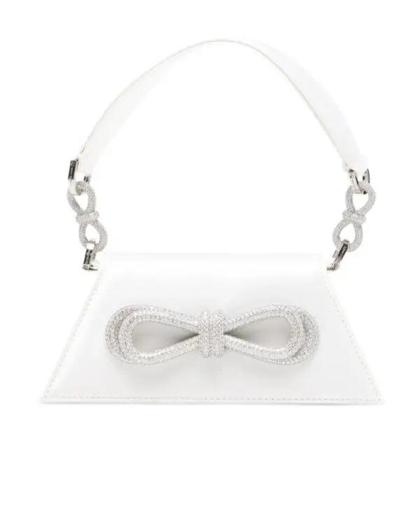 MACHMACH Mach & Mach Bow Detail Trapezoidal Handbag - White