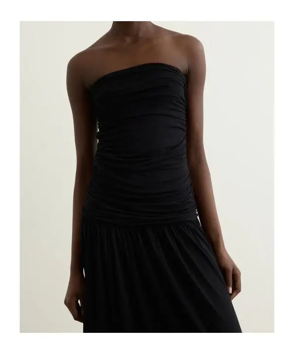 Gimaguas Strapless Gathered Bodice Maxi Skirt Dress