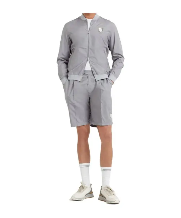 Brunello Cucinelli Bomber Jacket With Badge Detail - Grey