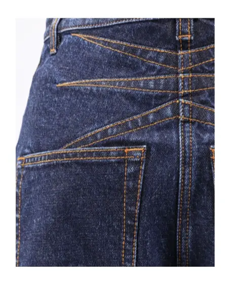 Alaïa Belt Loop Jeans Wide Leg - Blue