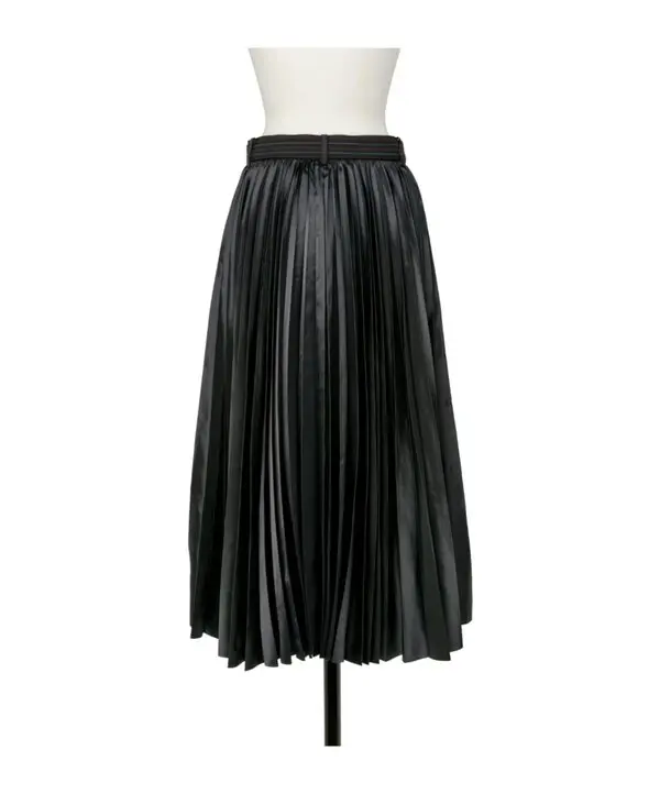 Sacai Striped Pleated Midi Skirt