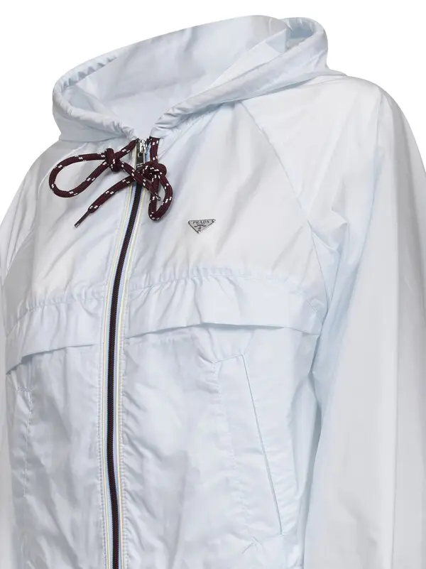 Prada Zip-up Hooded Jacket With Drawstring Hem