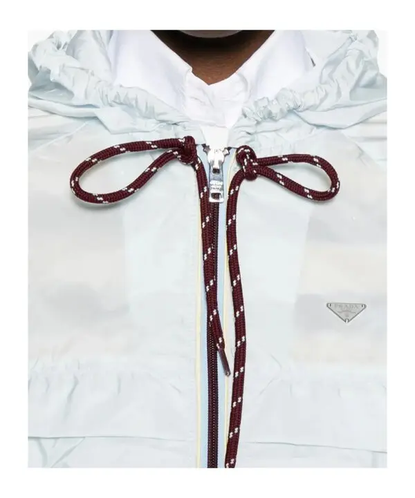 Prada Zip-up Hooded Jacket With Drawstring Hem