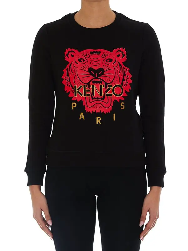 Kenzo Tiger Head Crewneck Sweatshirt - Black