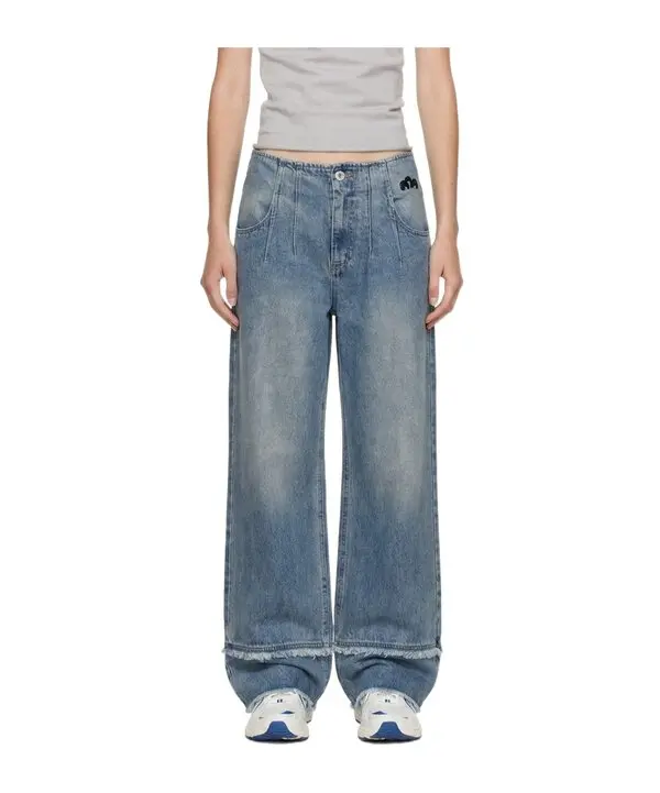 Marissa Chiara Wide-leg Jeans With Embroidered Details