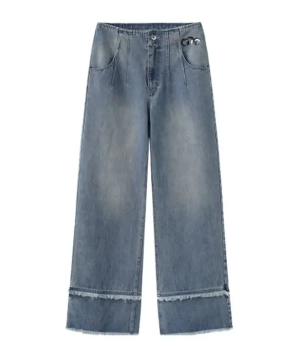 Marissa Chiara Wide-leg Jeans With Embroidered Details