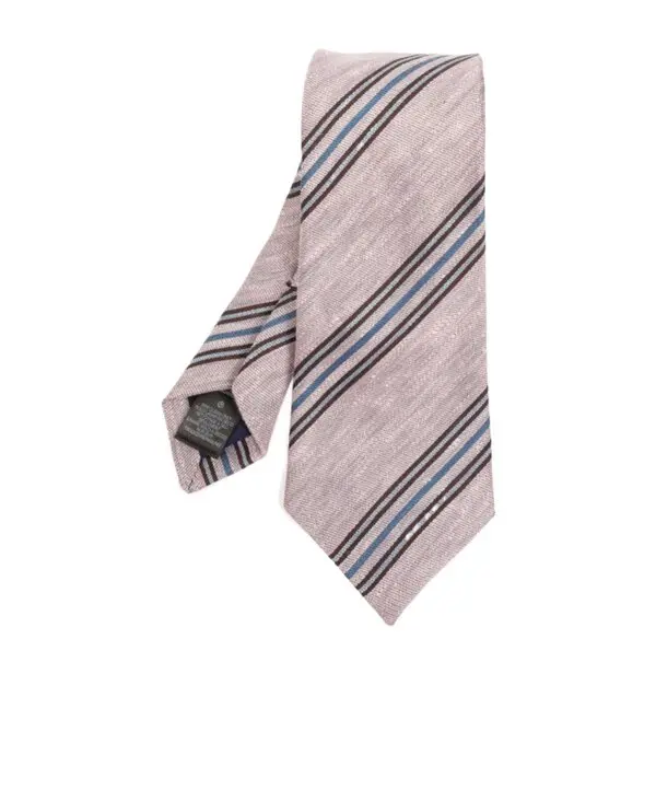 Paul Smith Stripe-print Linen-silk Blend Tie - Multicolor
