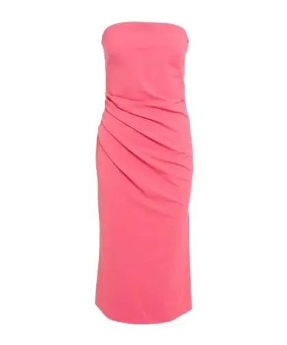 KAOS Strapless Pleated Draped Midi Dress